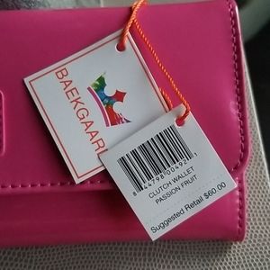 Baekgaard | Bags | Baekgaard Clutch Wallet Color Passion Fruit Nwt ...